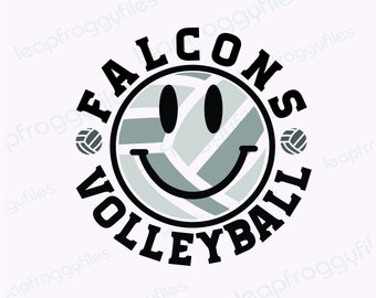 Falcons Volleyball Smiley Face Svg/smiley Face Volleyball for - Etsy