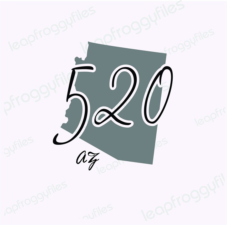 Arizona 520 Area Code 520 Svg File/svg Png Eps Dxf/arizona State Shirt ...