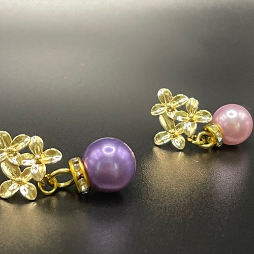 Isabela Madrigal Encanto Gold Flower Stud Earrings With Purple - Etsy