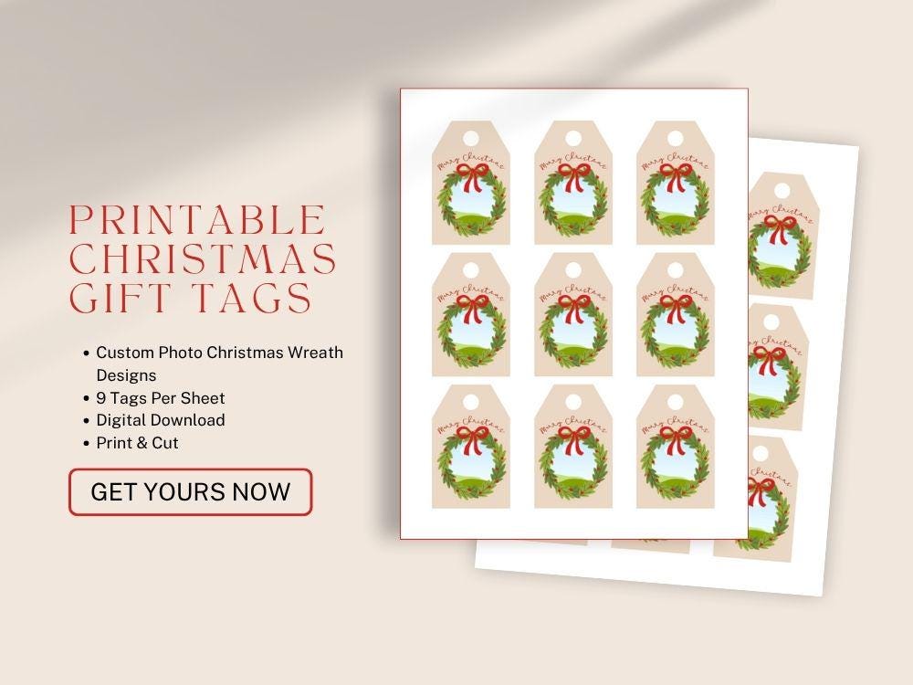 Custom Personalized Christmas Gift Tags With Photo | Printable Holiday ...