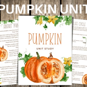 PUMPKIN Unit Study Life Cycle Anatomy Nature Study - Etsy