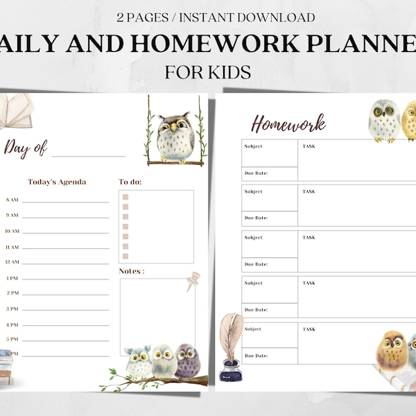 Owl Planner - Etsy