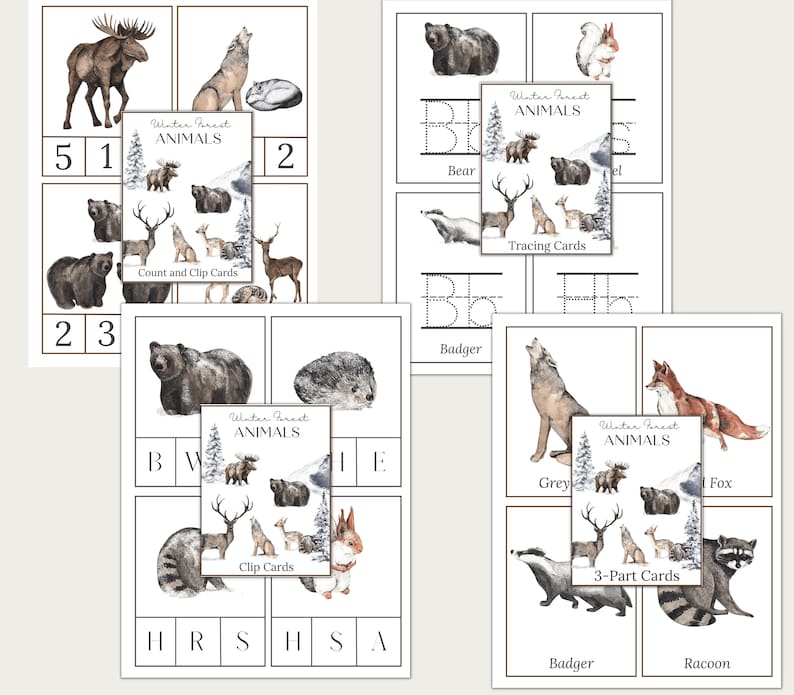 Winter Forest Animals Unit Study: Homeschool Printable (instant ...