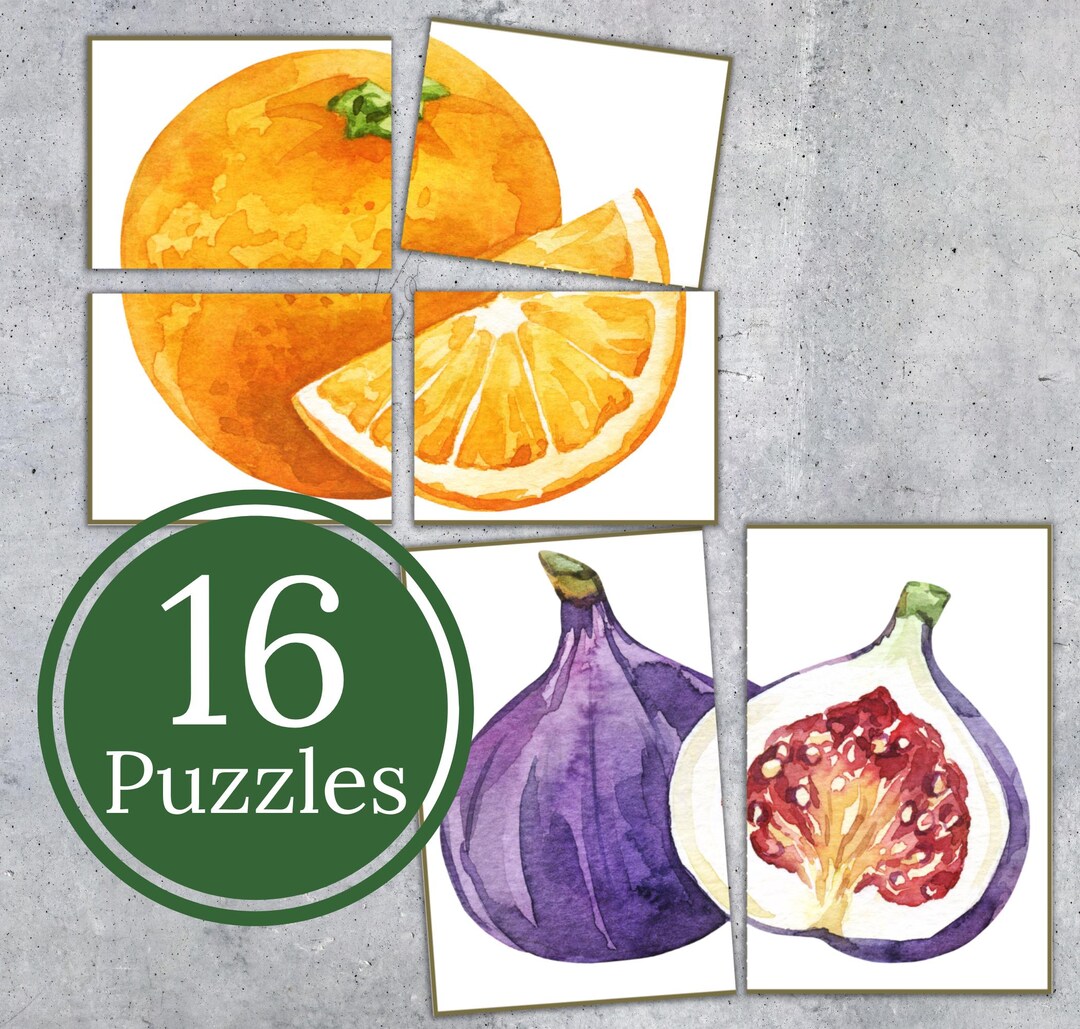 Fruit and Vegetables Matching Cards Game, Symmetry Puzzle, Toddler ...