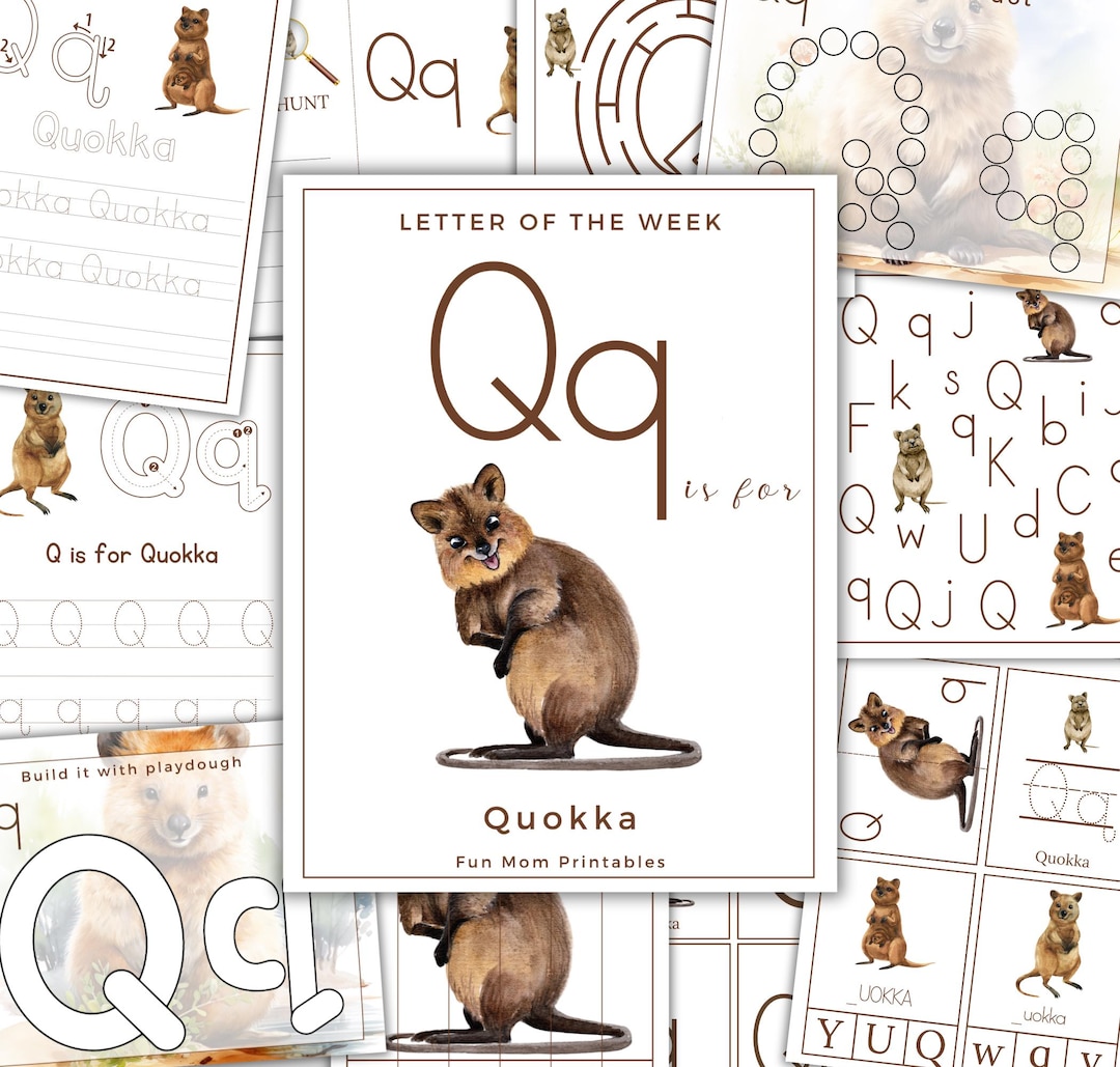 LETTER of the WEEK, Q is for Quokka, Letter Q Activities, Alphabet ...