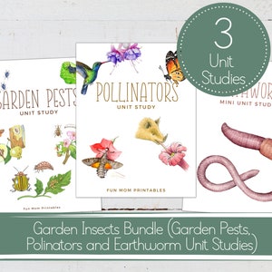 GARDEN INSECTS BUNDLE, Garden Pests Unit, Pollinators Unit, Earthworm ...