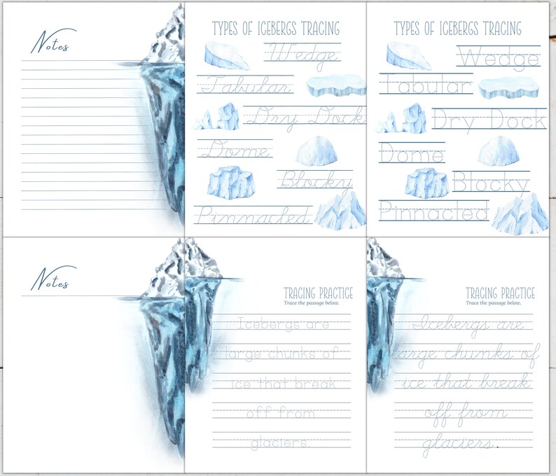 ICEBERG Unit Study, Nature Study, Science, Handwriting, Homeschool ...