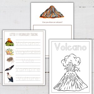 LETTER of the WEEK, V is for Volcano, Letter V Activities, Alphabet ...