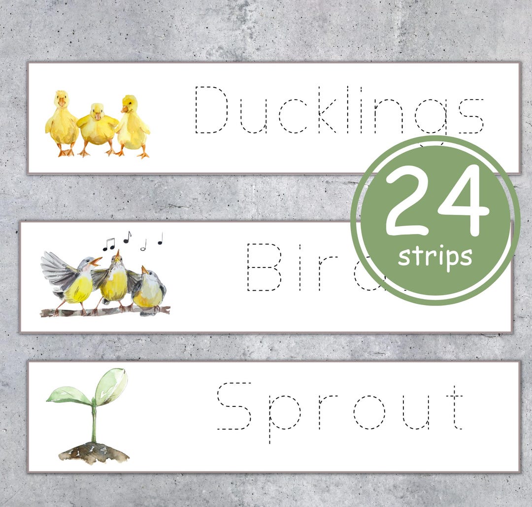 Spring Preschool Printable Word Tracing Strips. Kindergarten ...