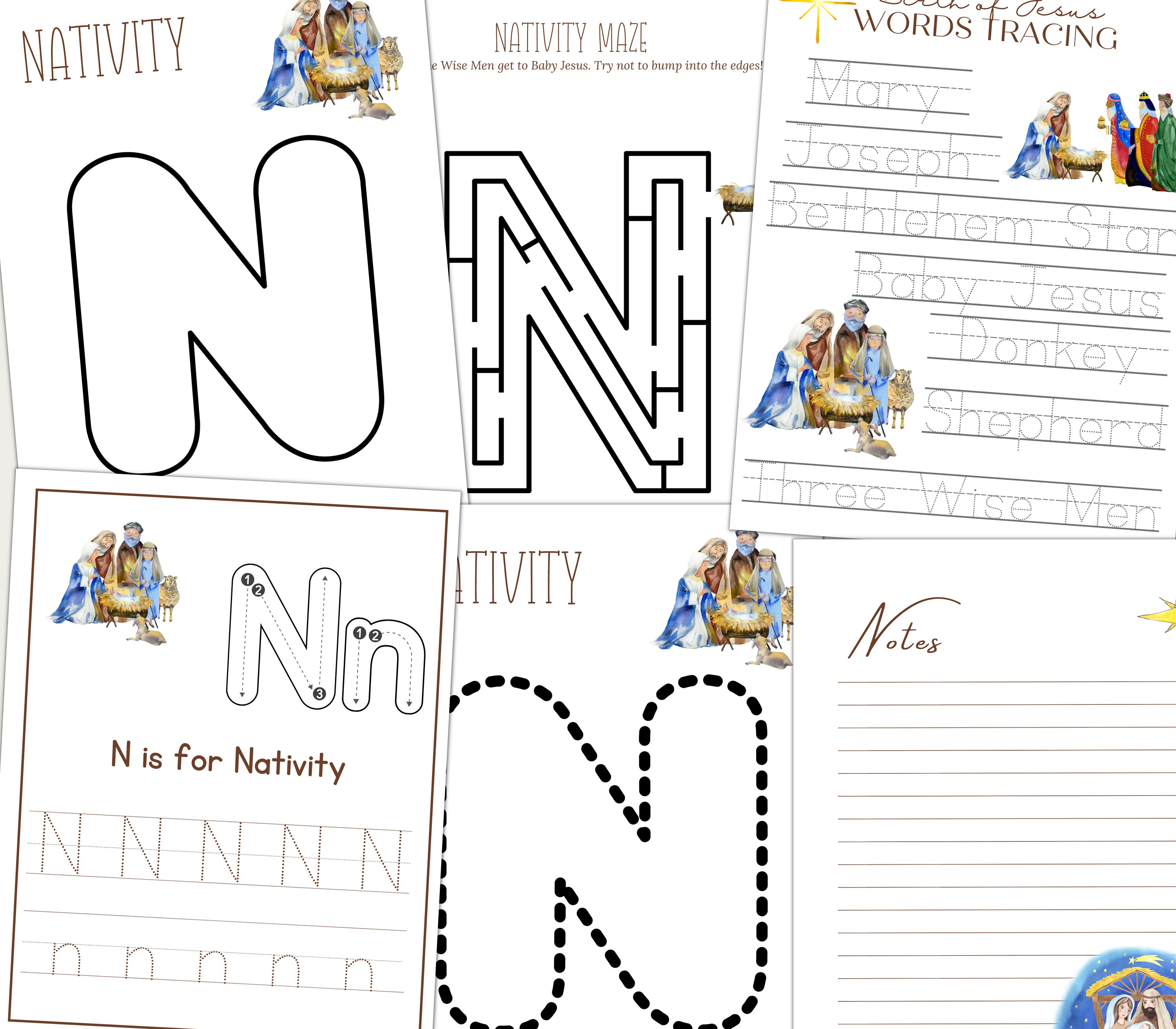 NATIVITY Unit Study, Vocabulary, Jesus Birth Story, Handwriting ...