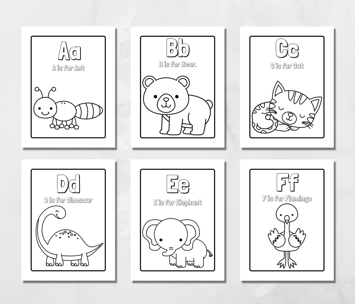 Alphabet Coloring Pages for Kids Printable ABC Coloring Book - Etsy