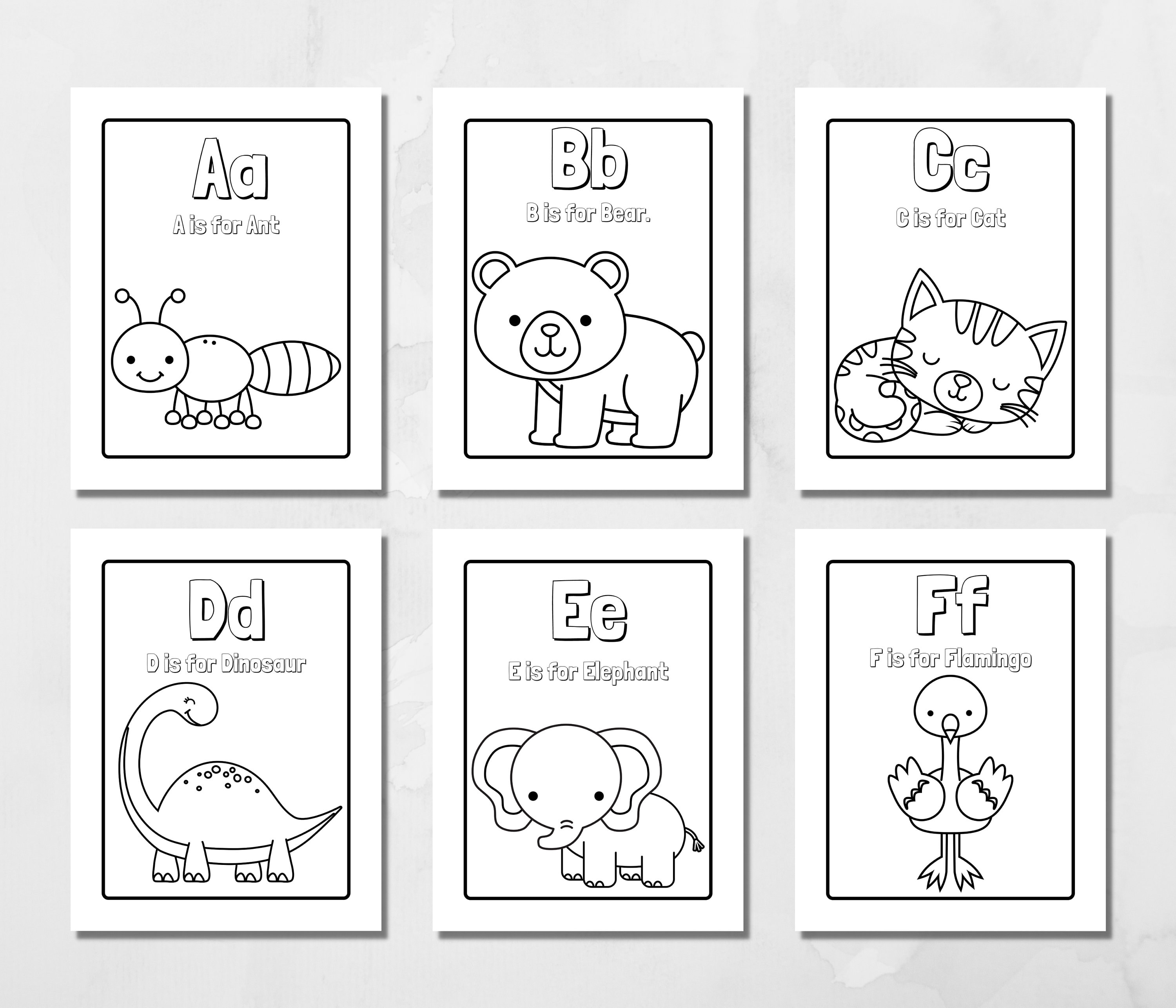 Alphabet Coloring Pages for Kids Printable ABC Coloring Book - Etsy