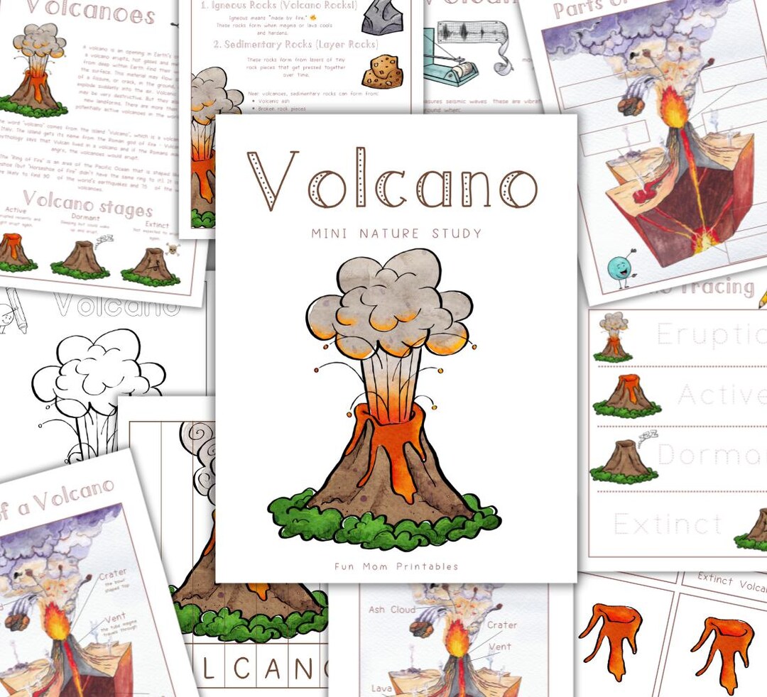 VOLCANO Mini Unit Study (printable PDF) - Etsy