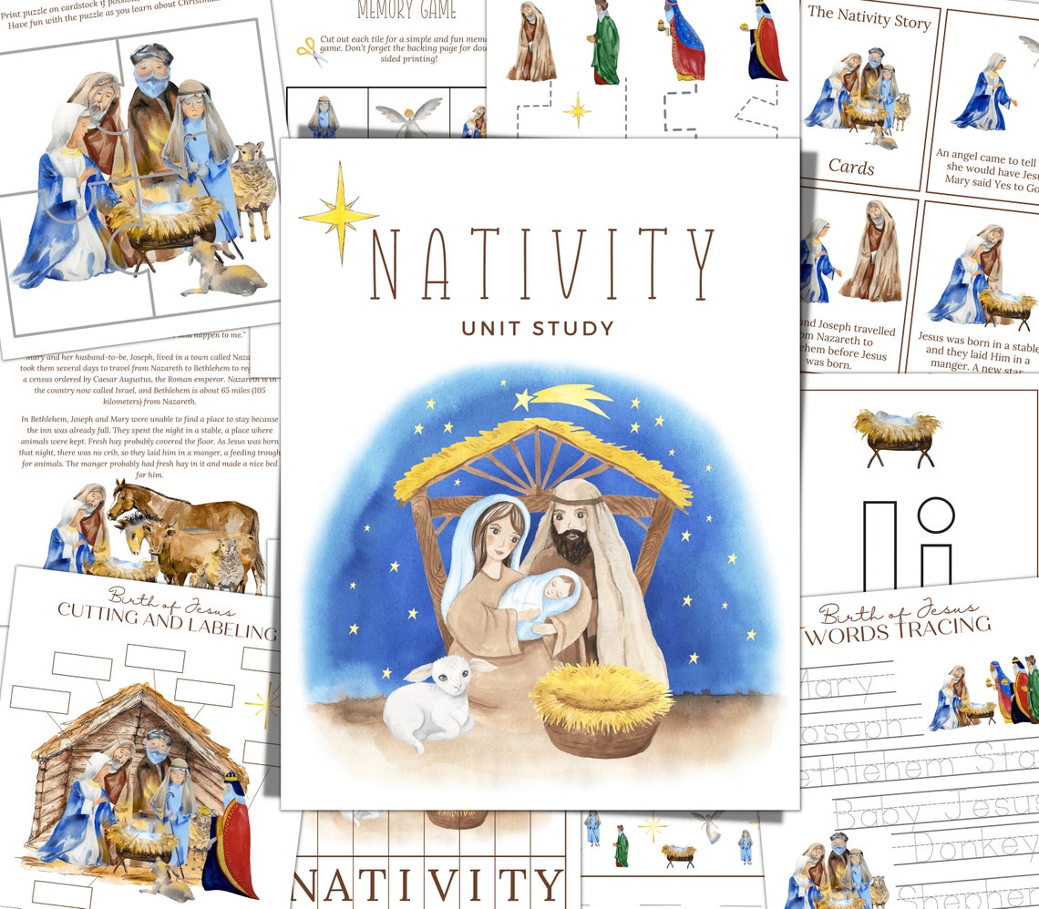 NATIVITY Unit Study Vocabulary Jesus Birth Story - Etsy