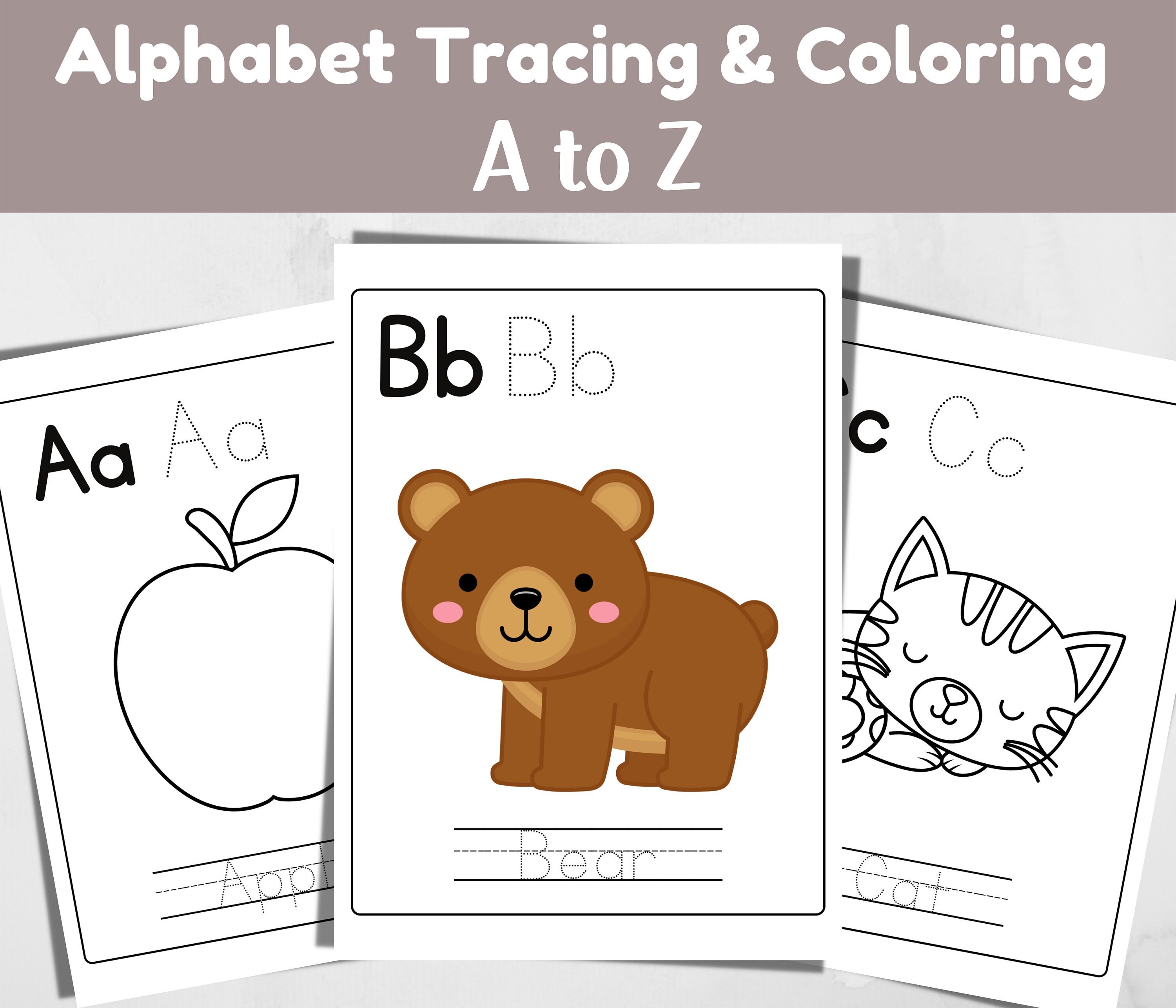 Alphabet Coloring and Tracing Pages for Kids Coloring Book - Etsy