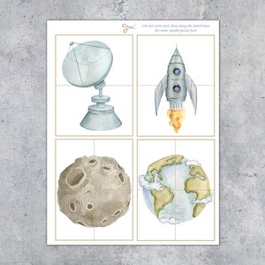 SPACE Matching Cards Game, Symmetry Puzzle, Toddler Preschool Activity ...