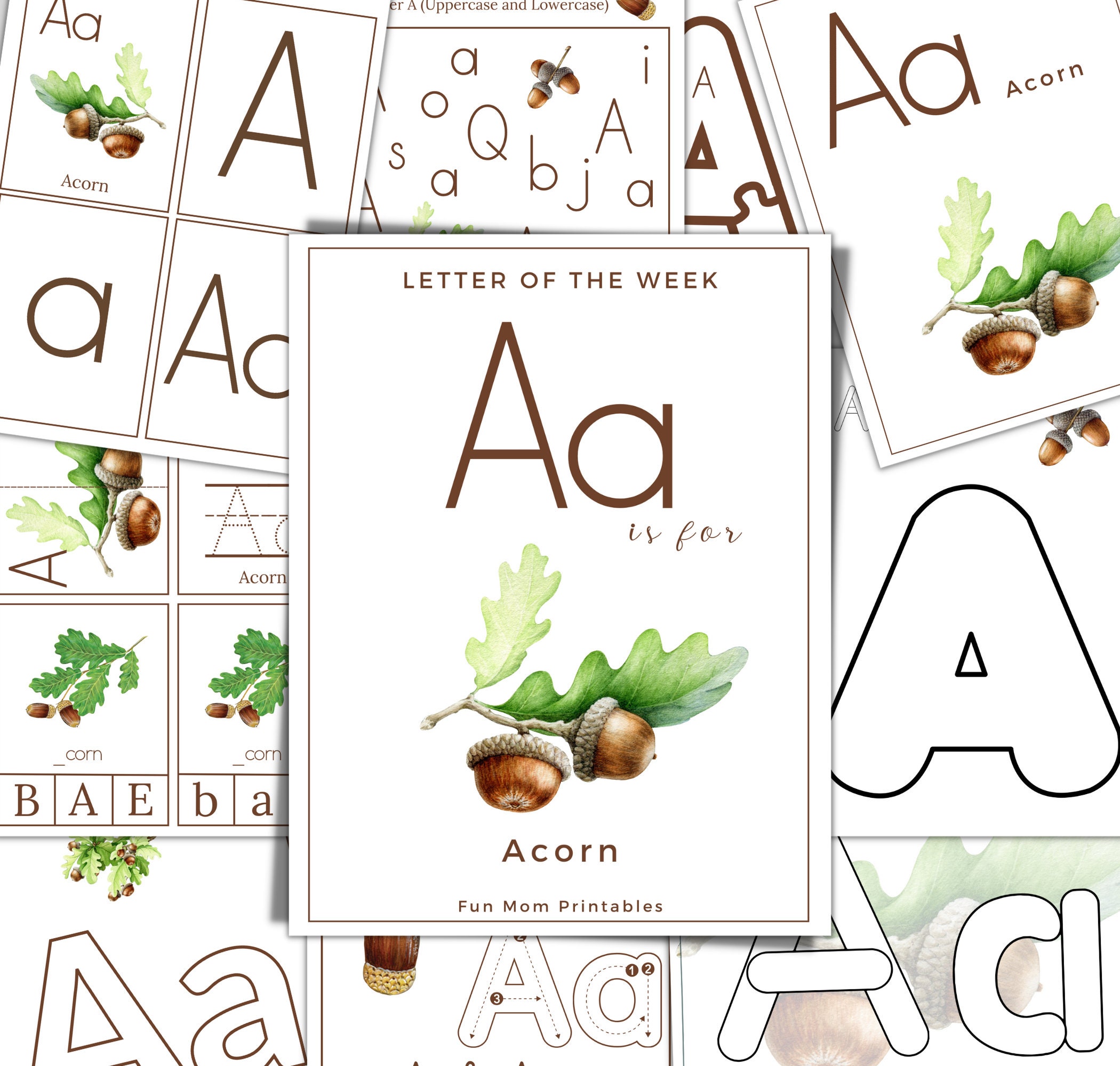 Letter A Acorn Learning Activities: Homeschool Printable (digital ...