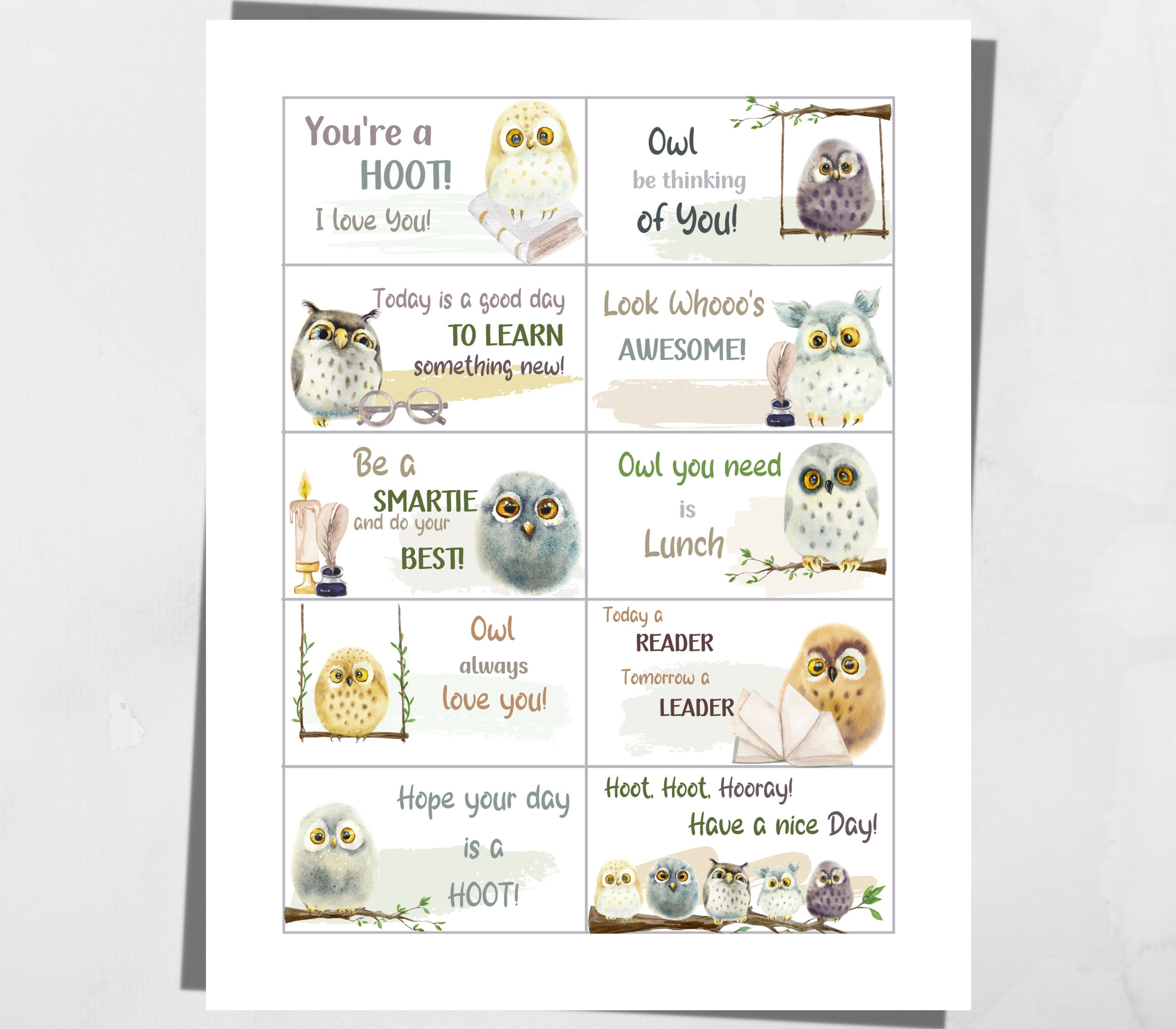 PRINTABLE Notes for Kids School Lunchbox Notes Bedside - Etsy