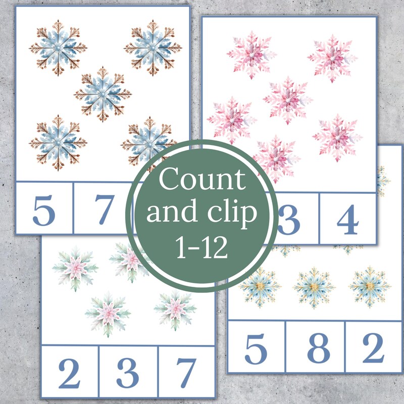 Count and Clip Cards - Etsy