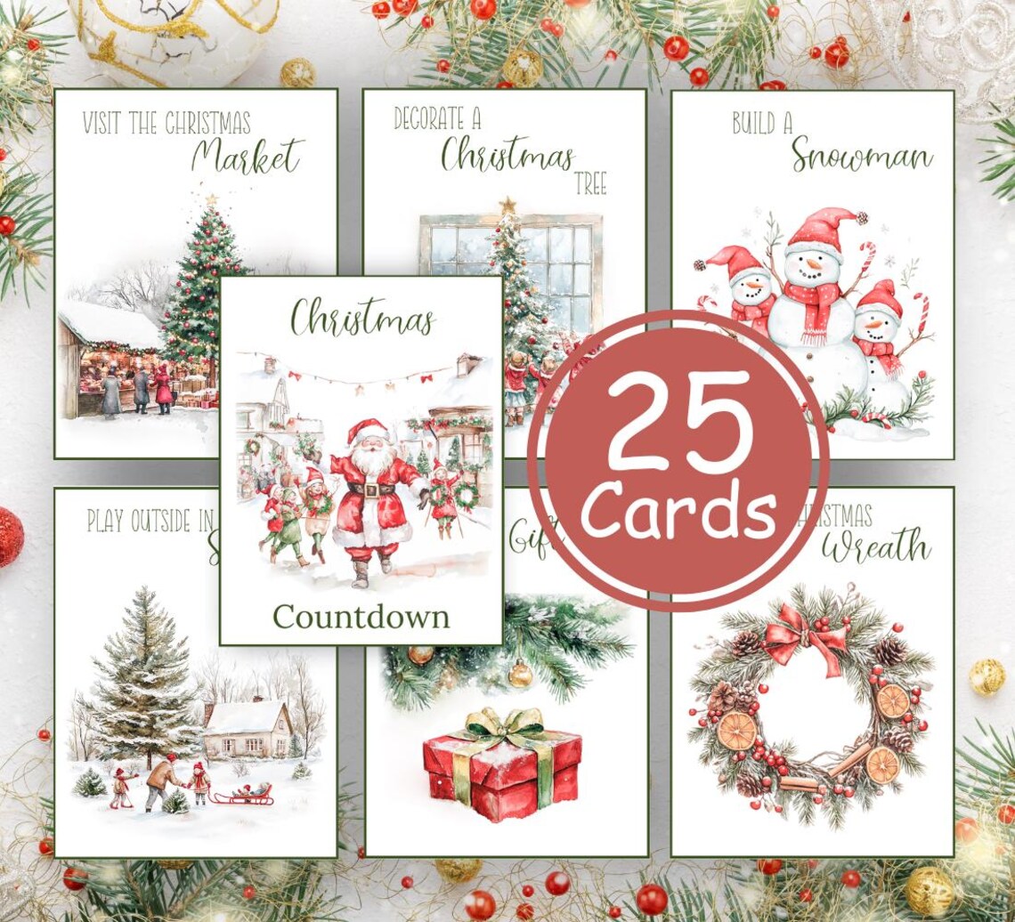 Christmas Advent Calendar Activity Cards: Family Holiday Fun (digital ...