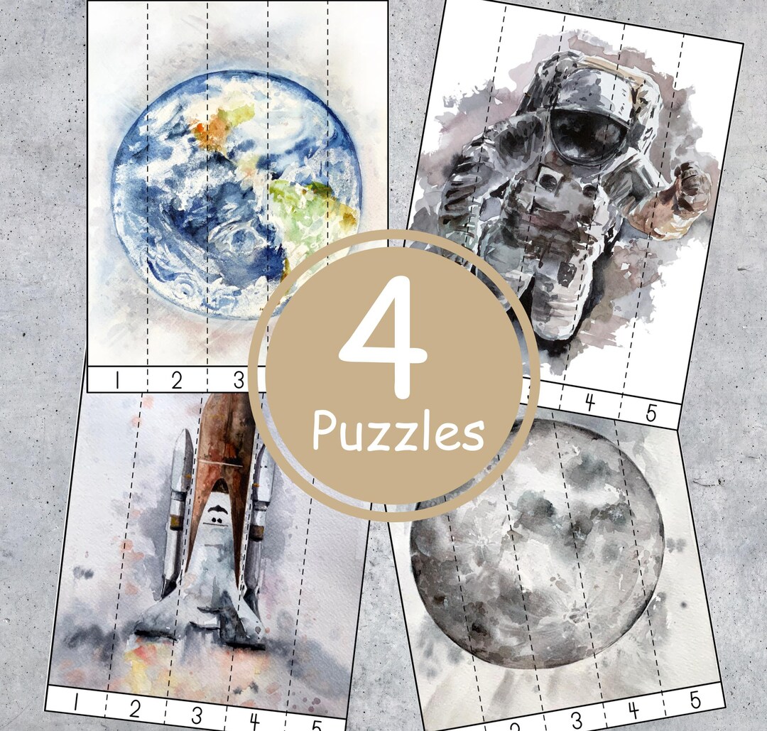 Outer Space Number Sequence Puzzles Printable, Montessori Space ...