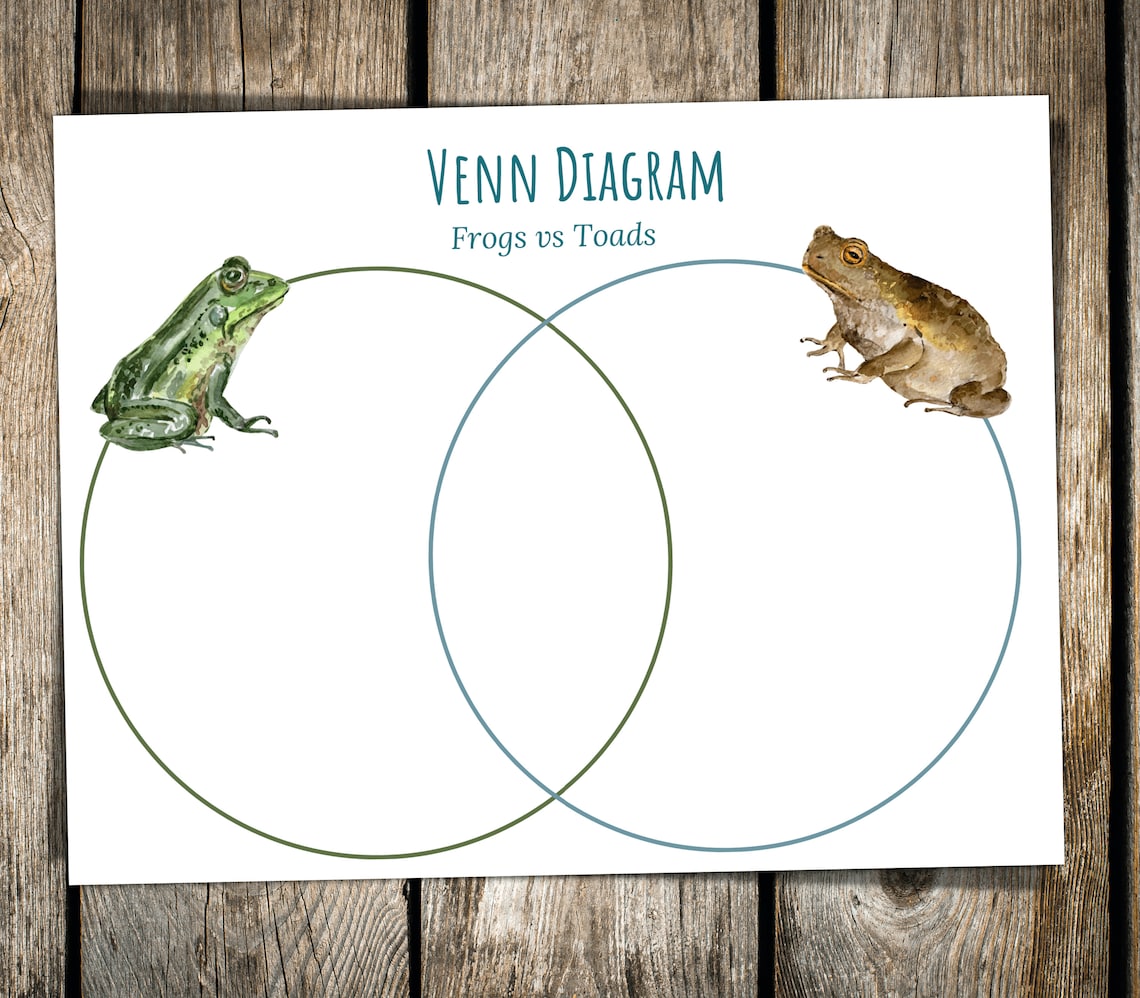 FROG Vs TOAD Venn Diagram Activity Homeschool Montessori - Etsy