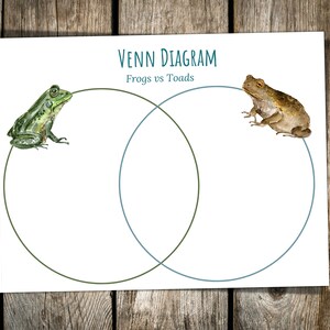 FROG Vs TOAD Venn Diagram Activity Homeschool Montessori | Etsy
