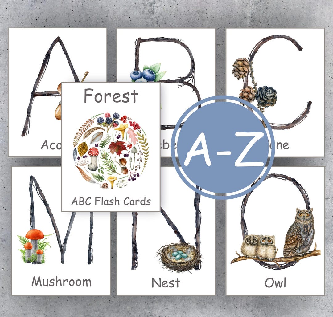 Forest ABC Flashcards, Instant Download - Etsy
