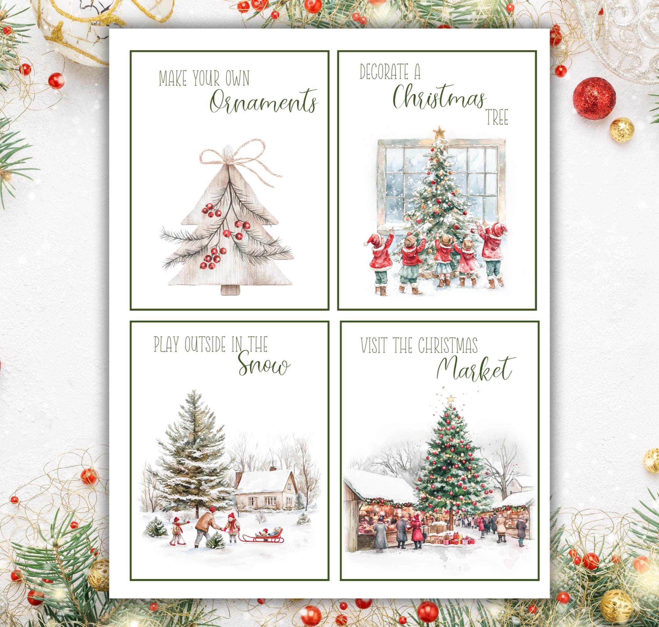 Christmas Advent Calendar Activity Cards: Family Holiday Fun (digital ...