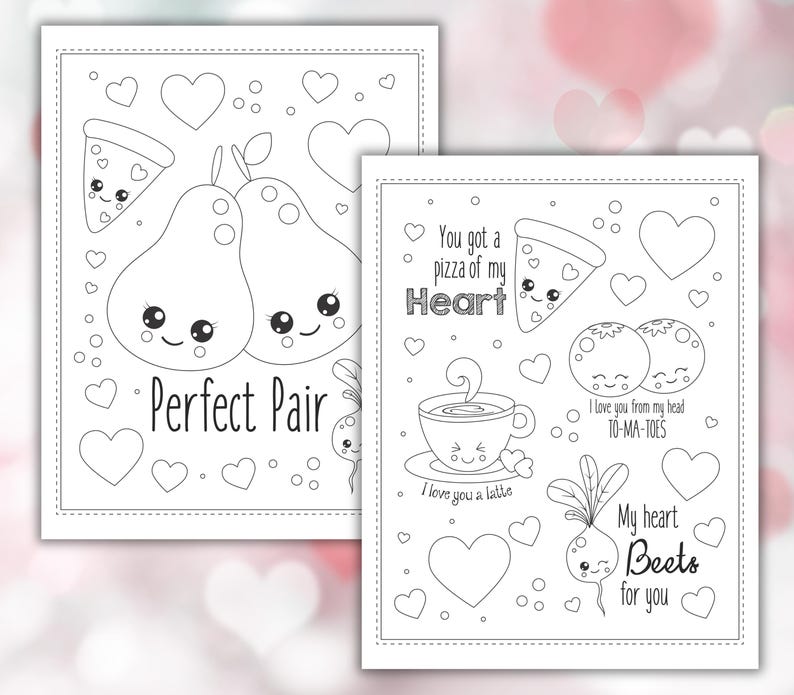 Valentine's Day Coloring Pages for Kids: Fun Illustrations (digital ...