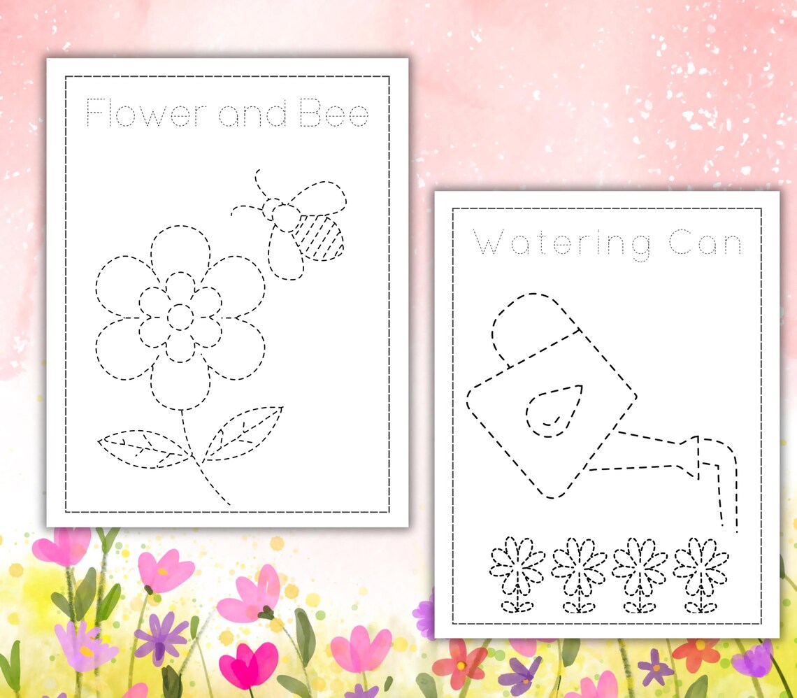 SPRING Themed Tracing Sheets for Kids, Preschool Fine Motor Skills ...