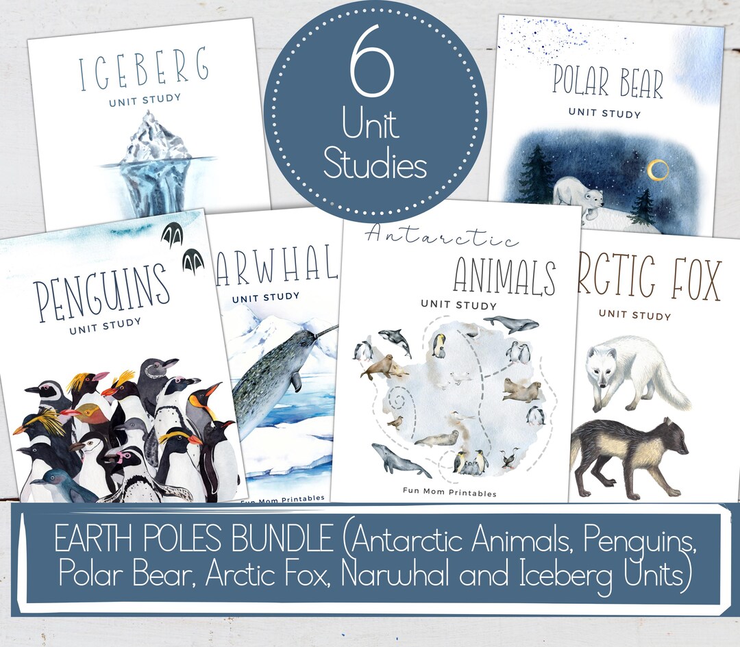 Earth Poles Unit Study Bundle: Antarctic Animals, Polar Bear (printable ...