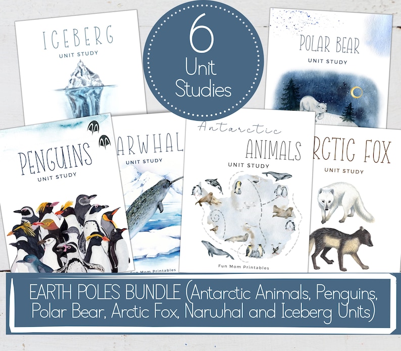 Earth Poles Unit Study Bundle: Antarctic Animals, Polar Bear (printable ...