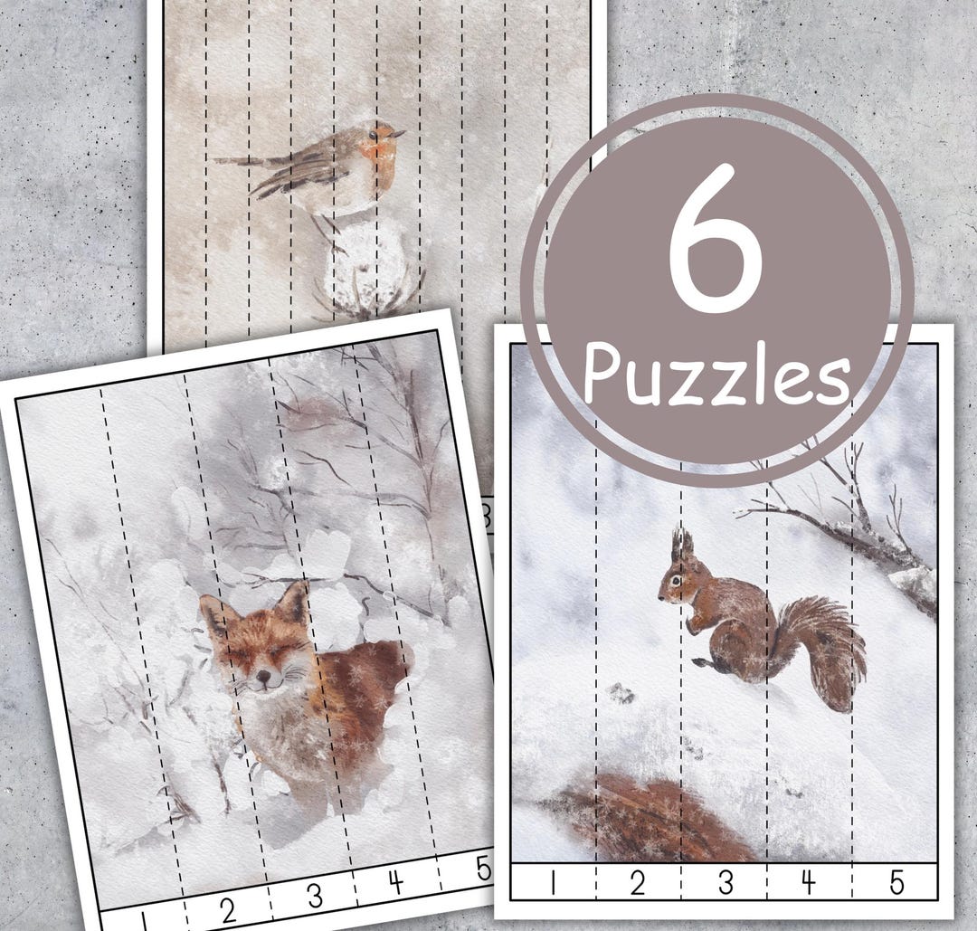 Winter Forest Number Sequence Puzzles, Christmas Skip Counting Puzzles ...