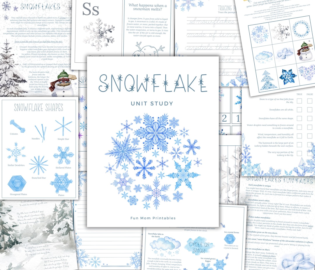 SNOWFLAKE Unit Study, Nature Study, Science, Handwriting, Homeschool ...