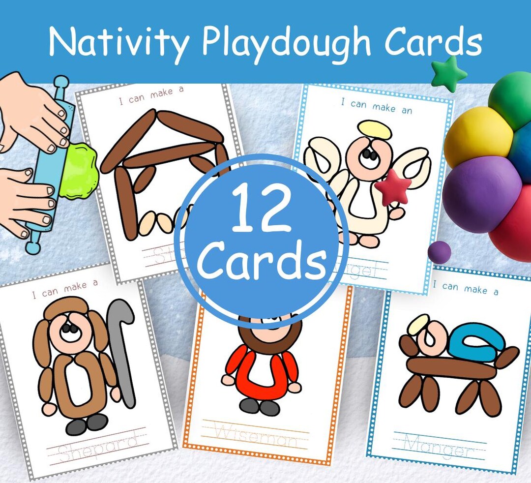 Nativity Play Dough Mats, Winter Montessori Activity (digital Download ...
