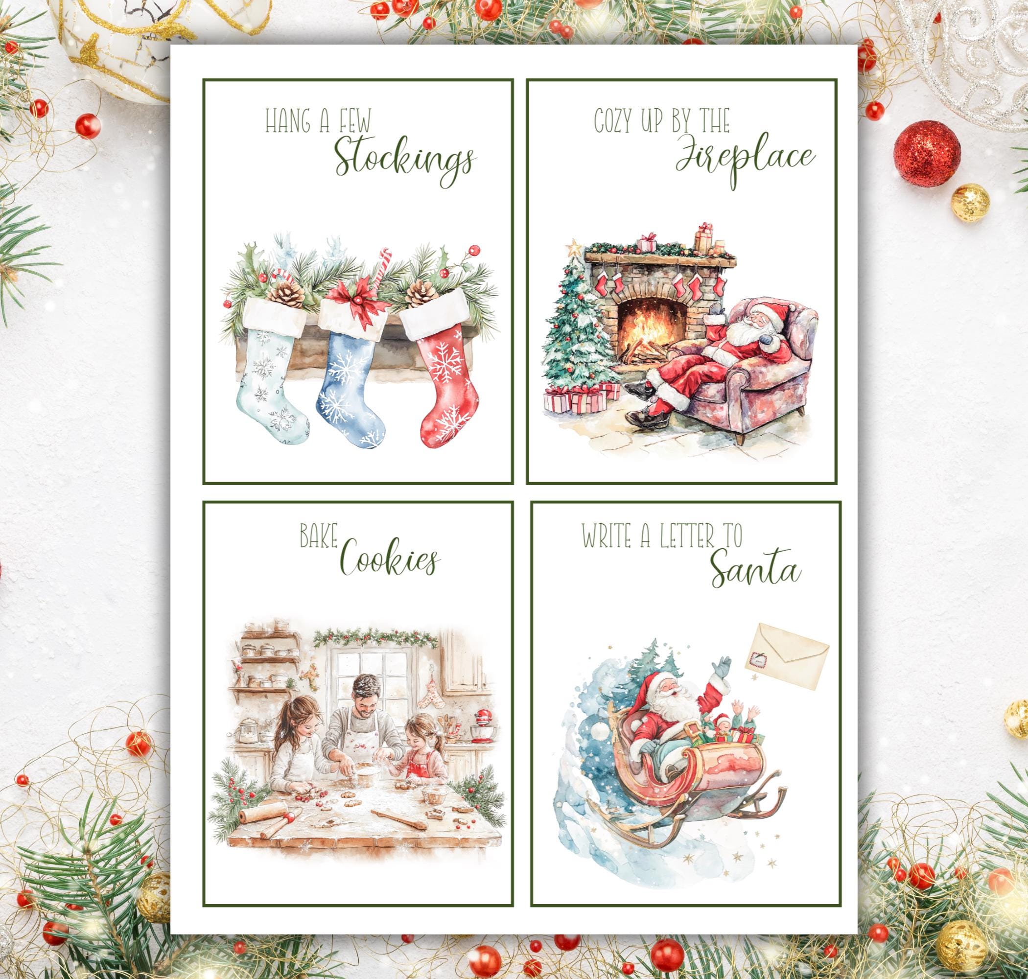 Christmas Advent Calendar Activity Cards: Family Holiday Fun (digital ...