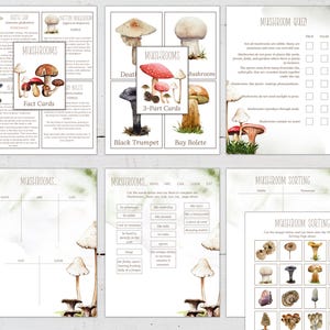 MUSHROOMS of North America Unit Study, Anatomy, Nature Study, Science ...