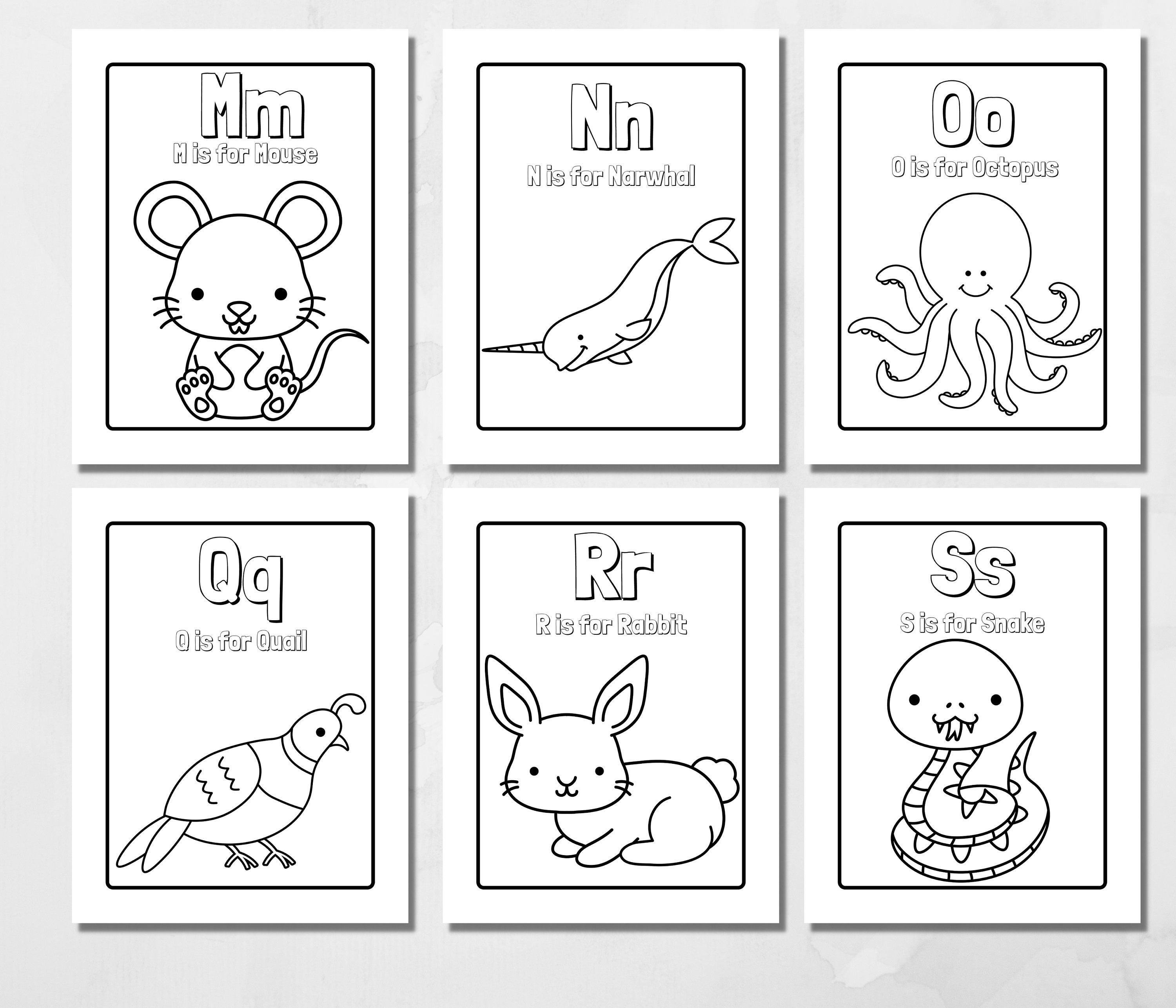 Alphabet Coloring Pages for Kids Printable ABC Coloring Book - Etsy