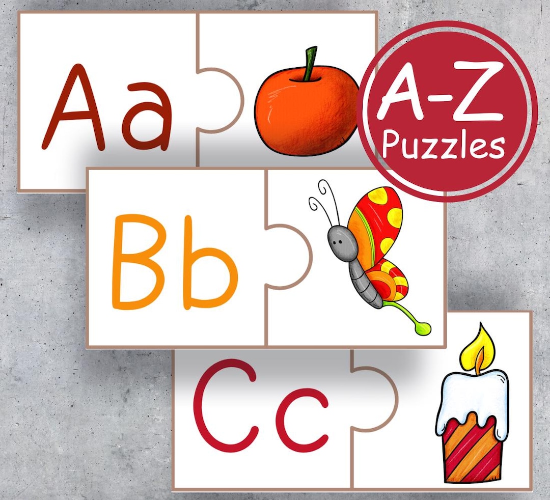 ABC Puzzles, Alphabet Matching Cards, A to Z, Instant Download - Etsy
