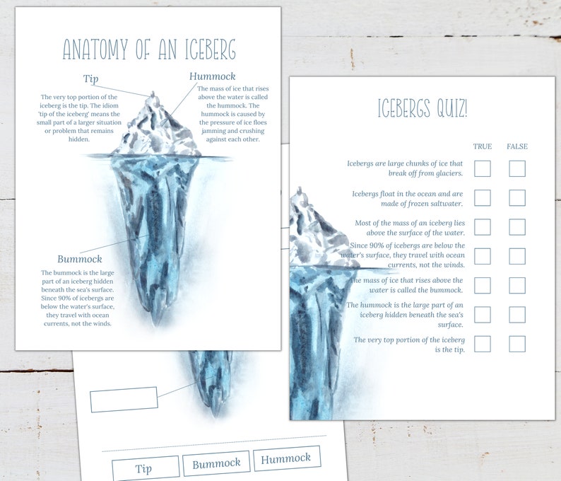ICEBERG Unit Study, Nature Study, Science, Handwriting, Homeschool ...