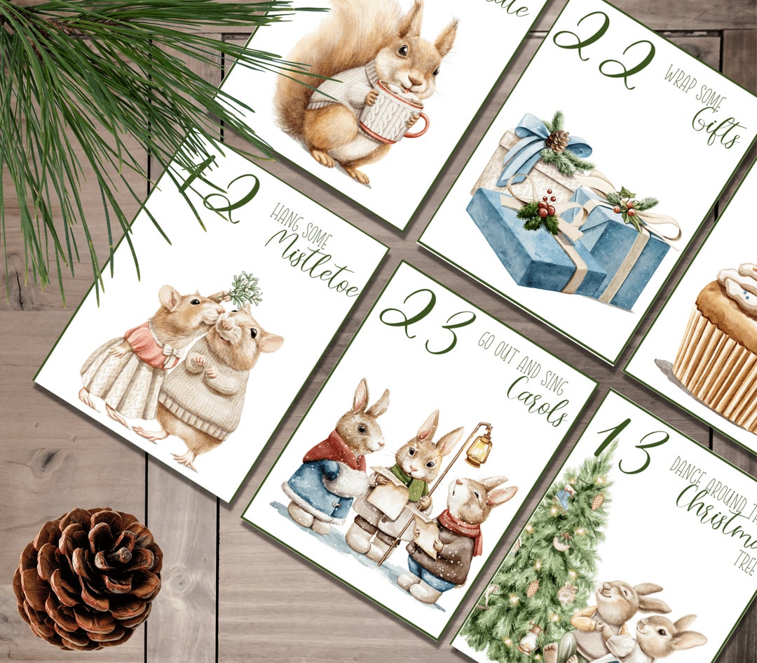 Christmas Advent Calendar Activity Cards, Daily December Activities ...