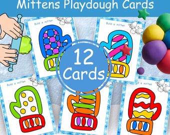 Mittens Play Dough Mats, Winter Montessori Activity (digital Download ...