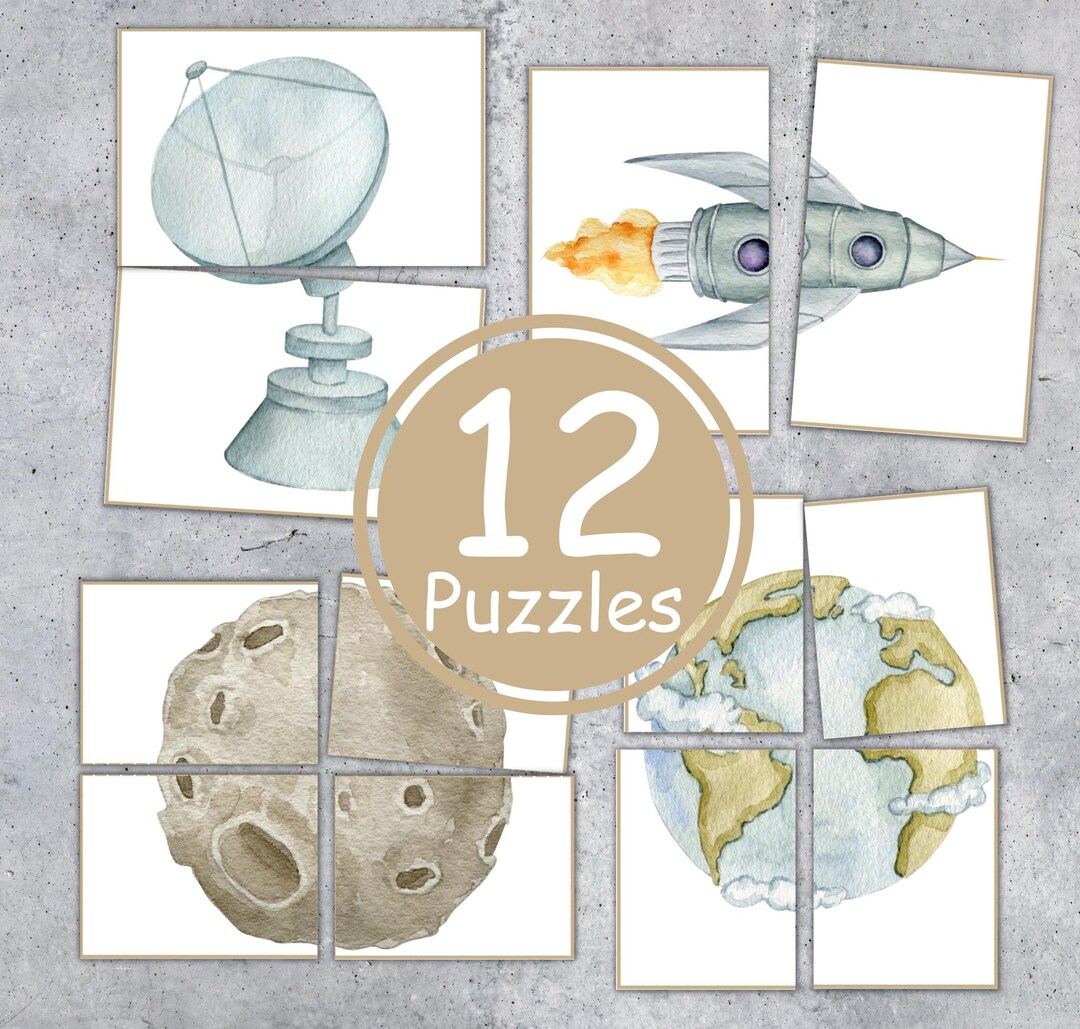 SPACE Matching Cards Game, Symmetry Puzzle, Toddler Preschool Activity ...