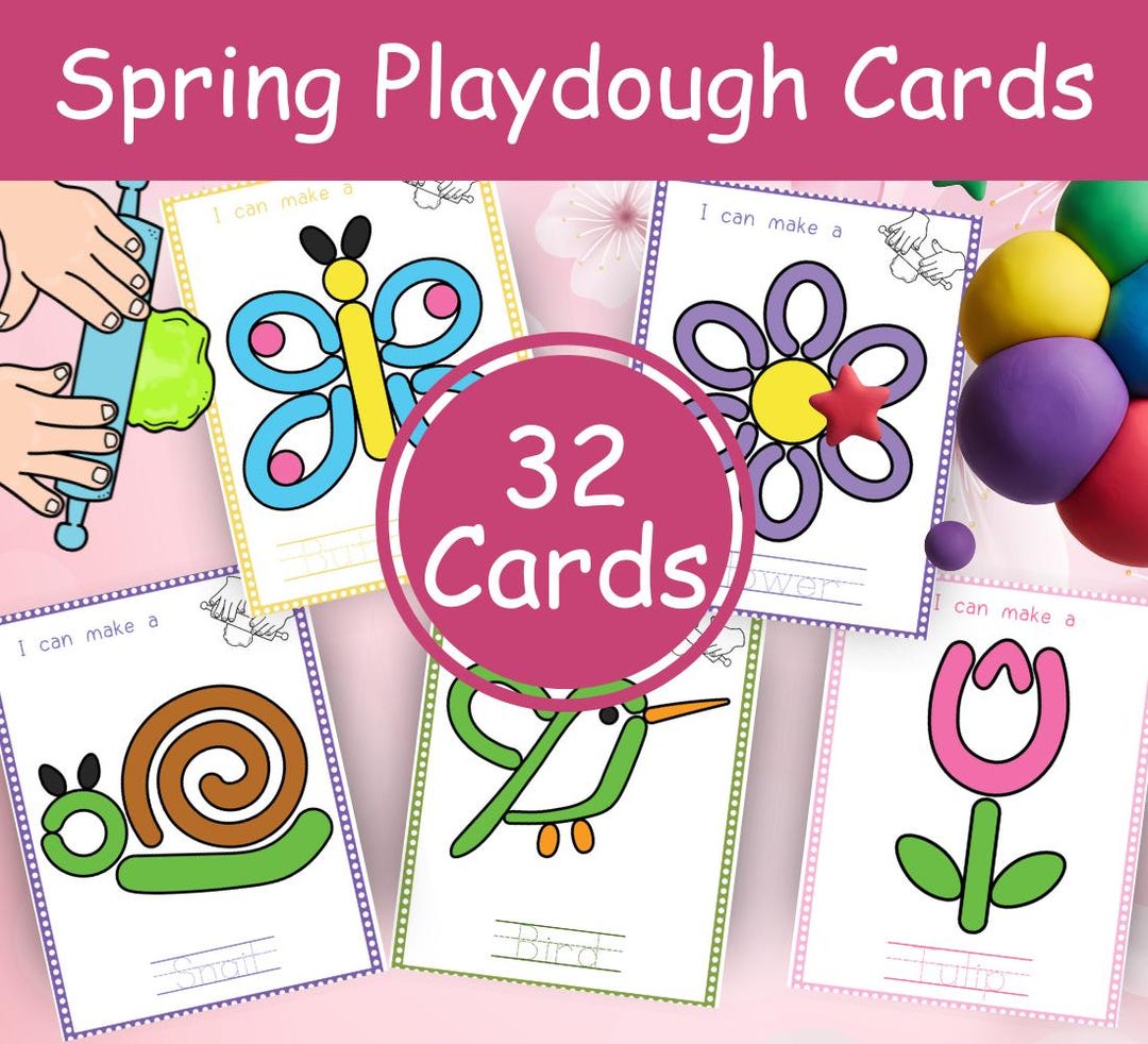 SPRING Play Dough Mats, Spring Montessori Activity (digital Download ...