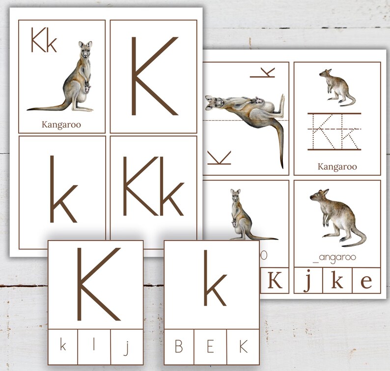 Letter K Kangaroo Learning Activities: Alphabet Printable (instant ...