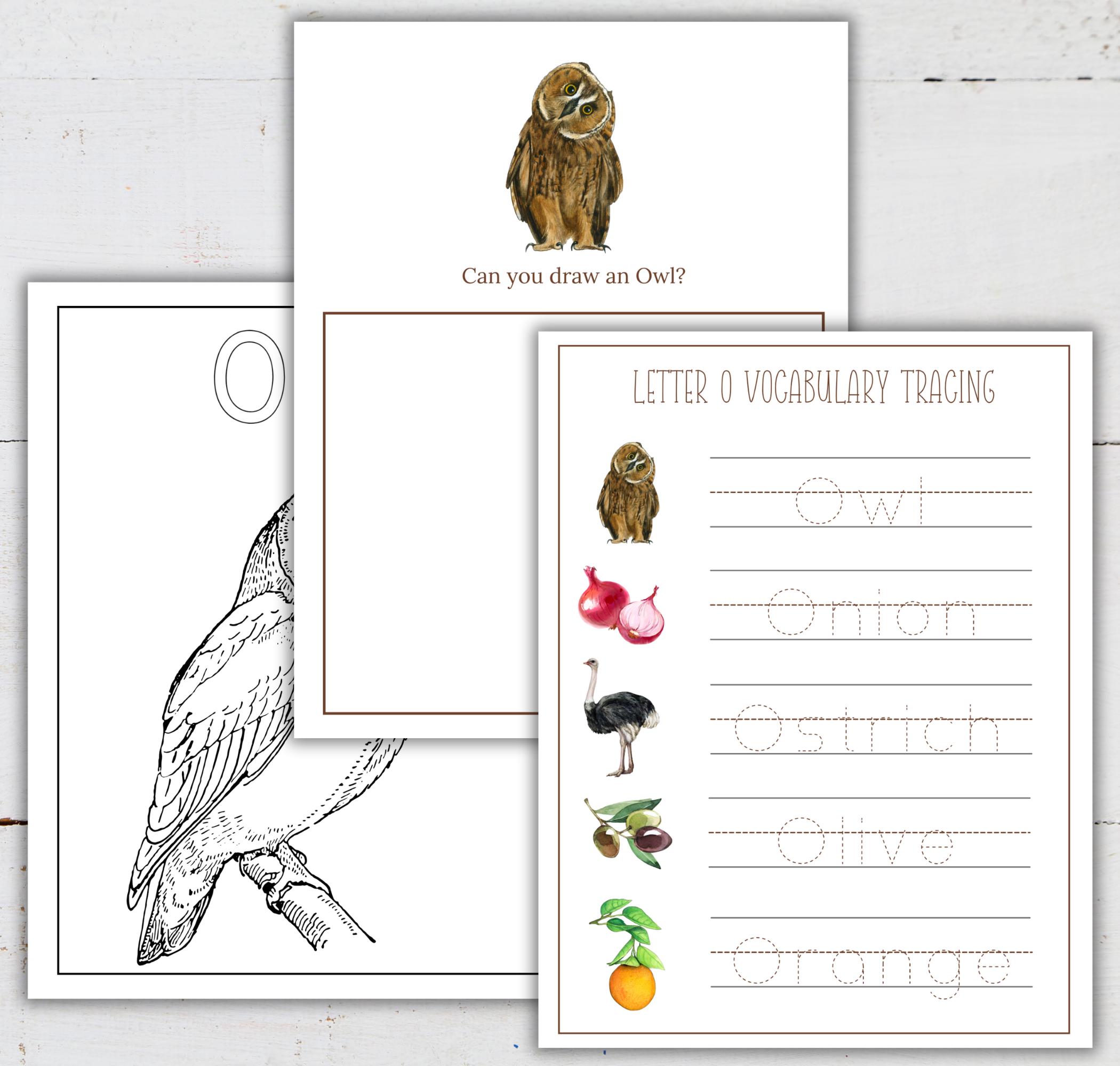 Letter O is for Owl - Alphabet Learning Printable (instant Download) - Etsy