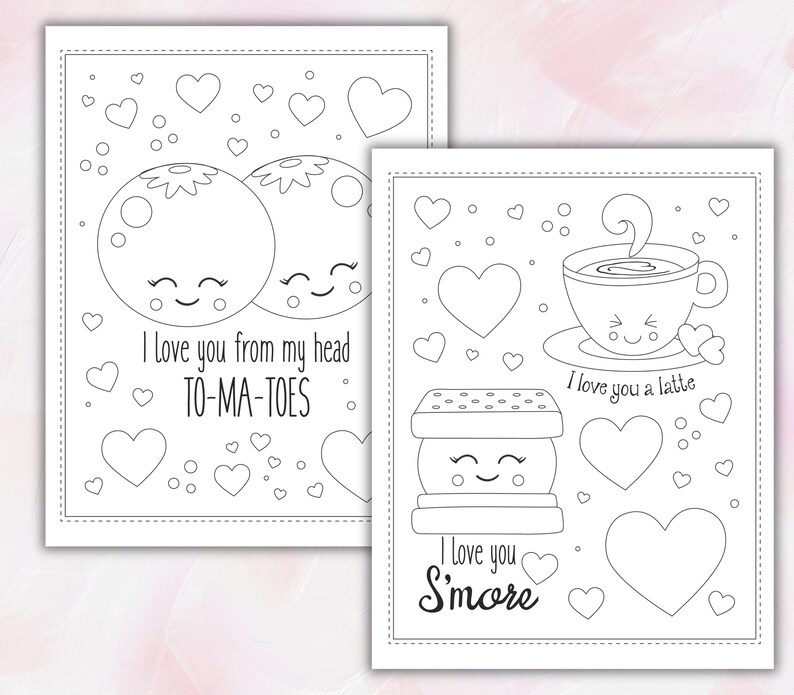 Valentine's Day Coloring Pages for Kids: Fun Illustrations (digital ...