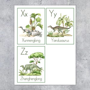 Dinosaur Alphabet Flashcards. Watercolor Letter Cards. Kids Printable ...