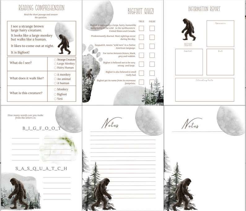 BIGFOOT Unit Study, Sasquatch, Anatomy, Nature Study, Science ...